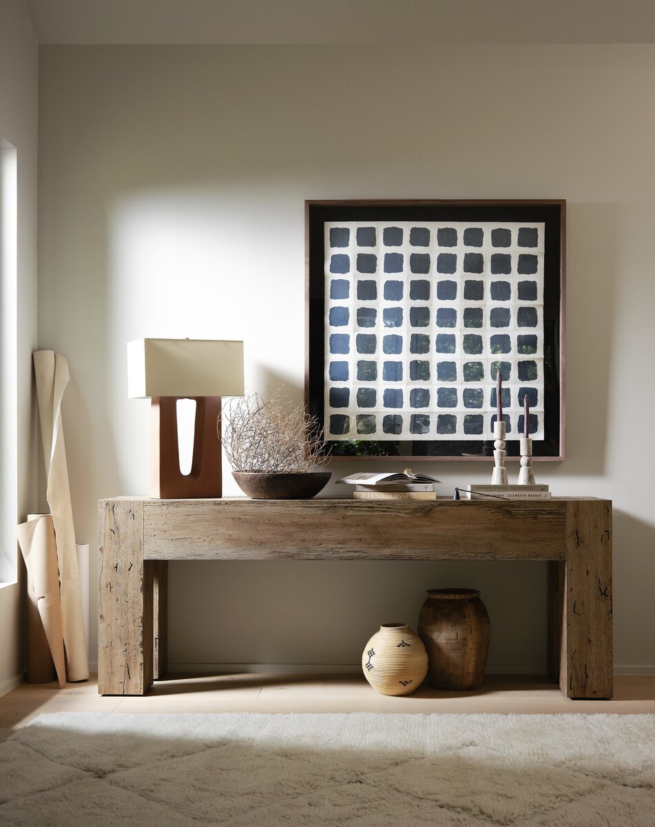 Abaso Console Table Rustic Ash Oyster Four Hands